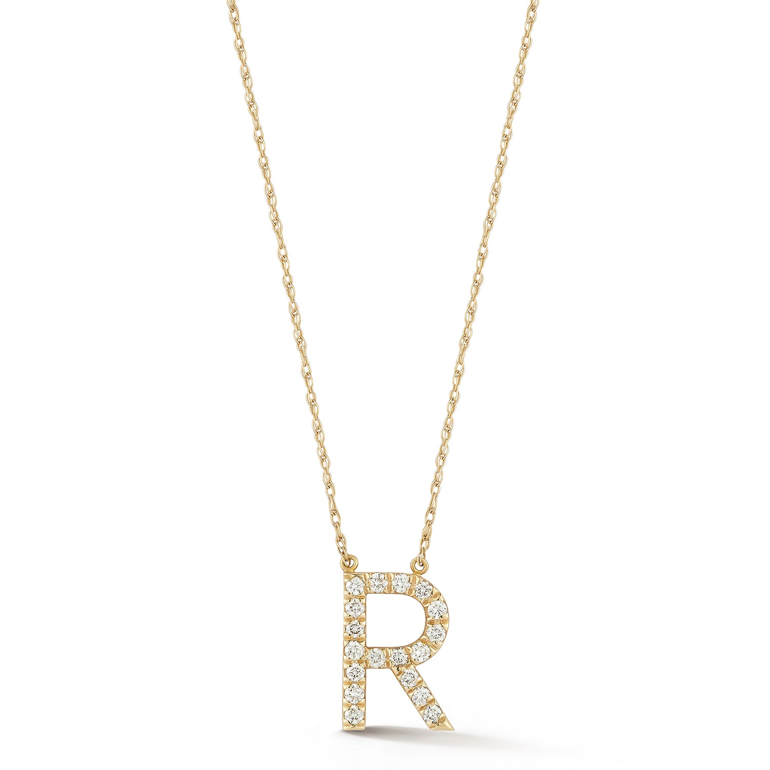 Letter 'R' Diamond Initial Pendant | Carelle