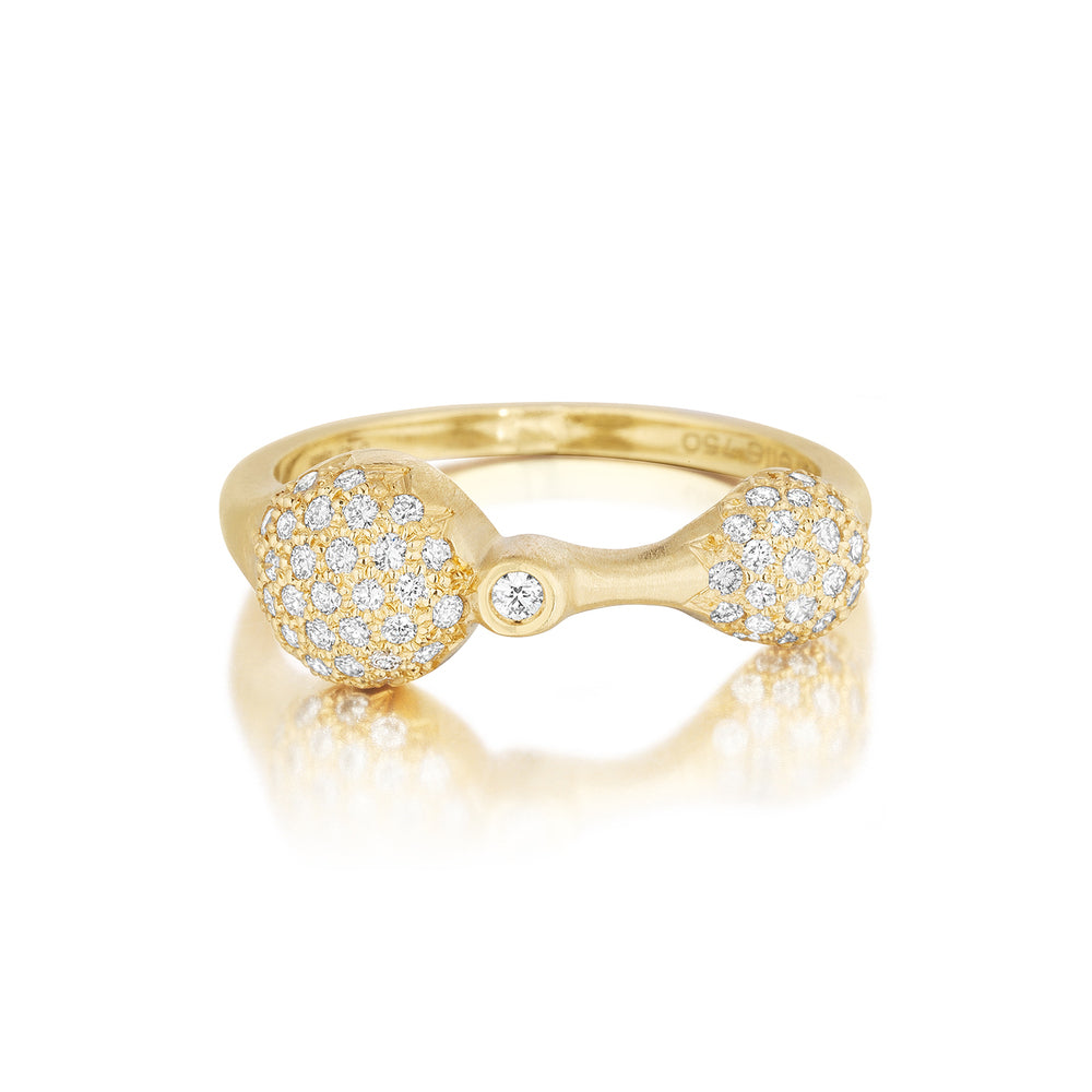 Yellow Gold Diamond Sizzle Duo Stack Ring | Carelle